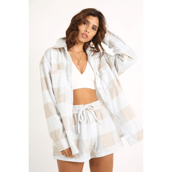 Shorts Xadrez Viola Allmost Vintage - Off White - gallerist